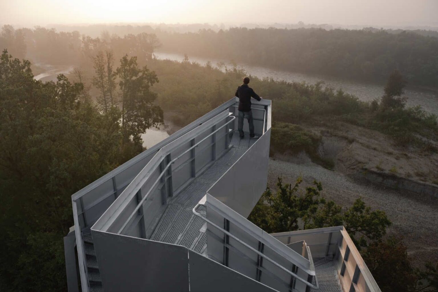 Observation Tower on the River Mur | terrain:loenhart&mayr - Arch2O.com
