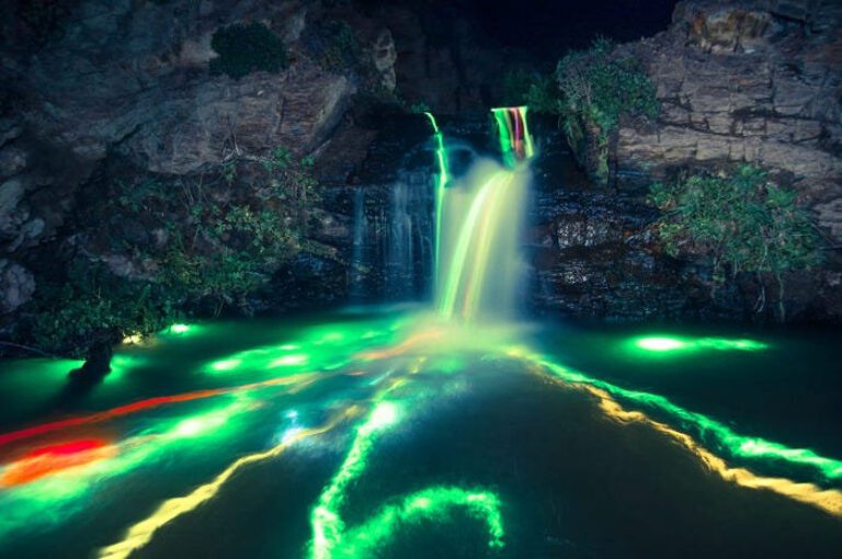 Neon Waterfalls | Sean Lenz and Kristoffer Abildgaard - Arch2O.com