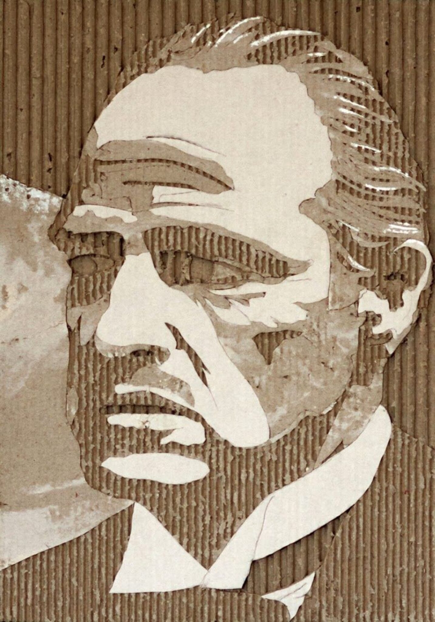 Cardboard Relief Portraits | Giles Oldershaw - Arch2O.com