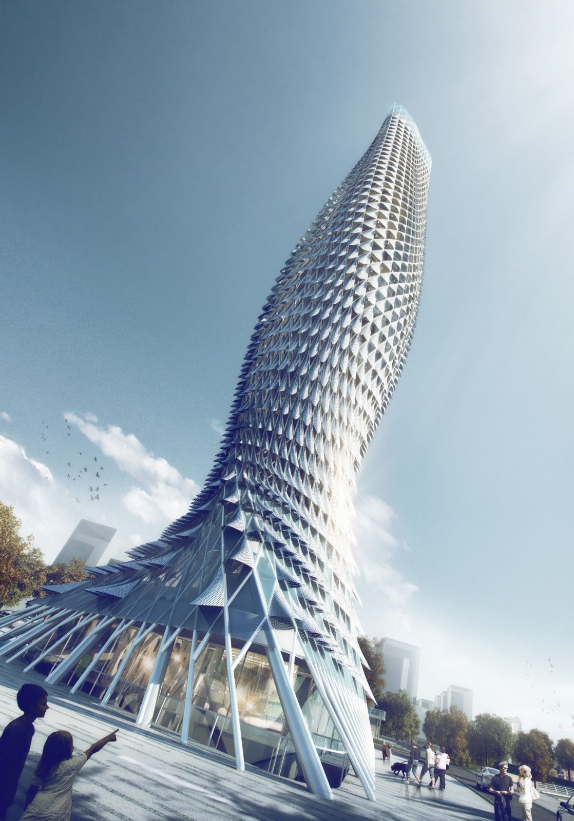 Fish Skin Skyscraper with Aluminum Scales | RMJM - Arch2O.com