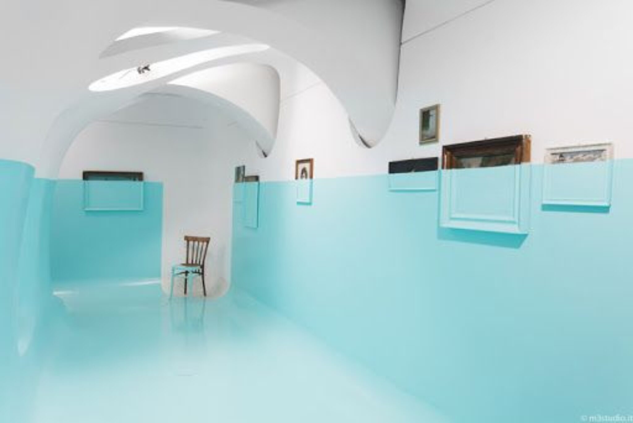 Gallery Interior Into A Ship Hull With Blue Paint|D’elia - Arch2O.com