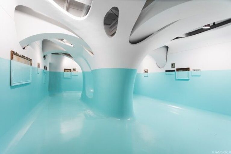 Gallery Interior Into A Ship Hull With Blue Paint|D’elia - Arch2O.com