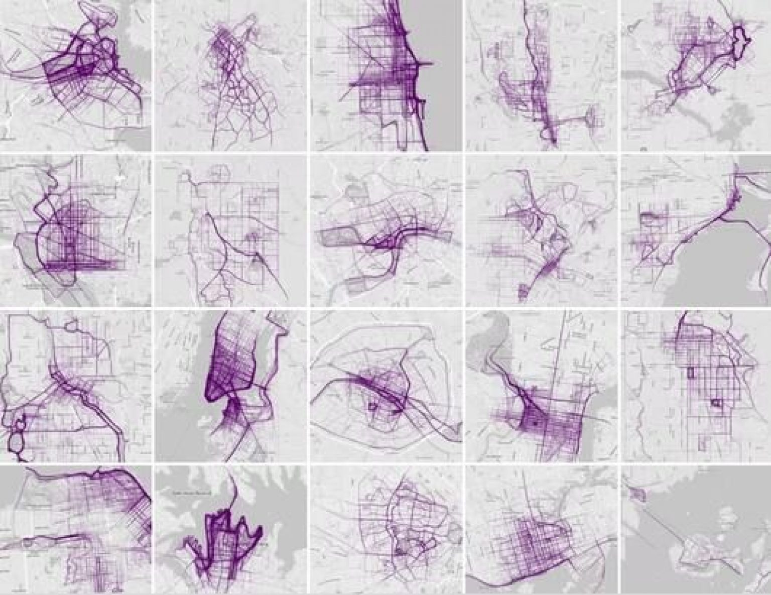 20 Unique Maps Of The Most Popular Routes Used By Runners - Arch2O.com