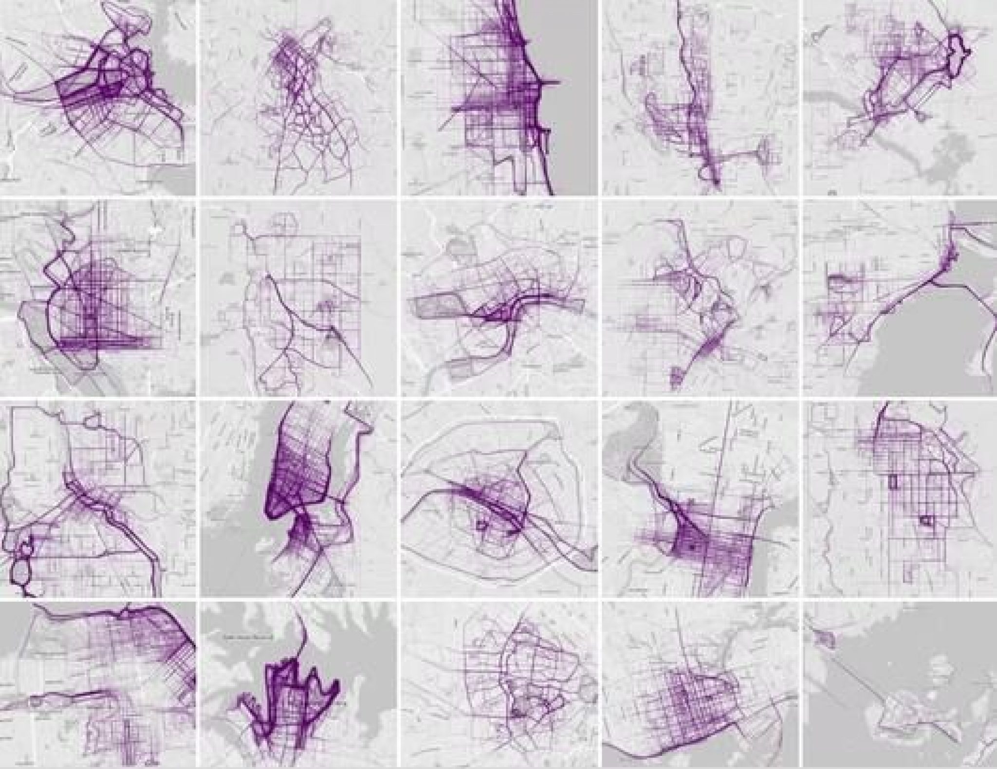 20 Unique Maps Of The Most Popular Routes Used By Runners - Arch2O.com
