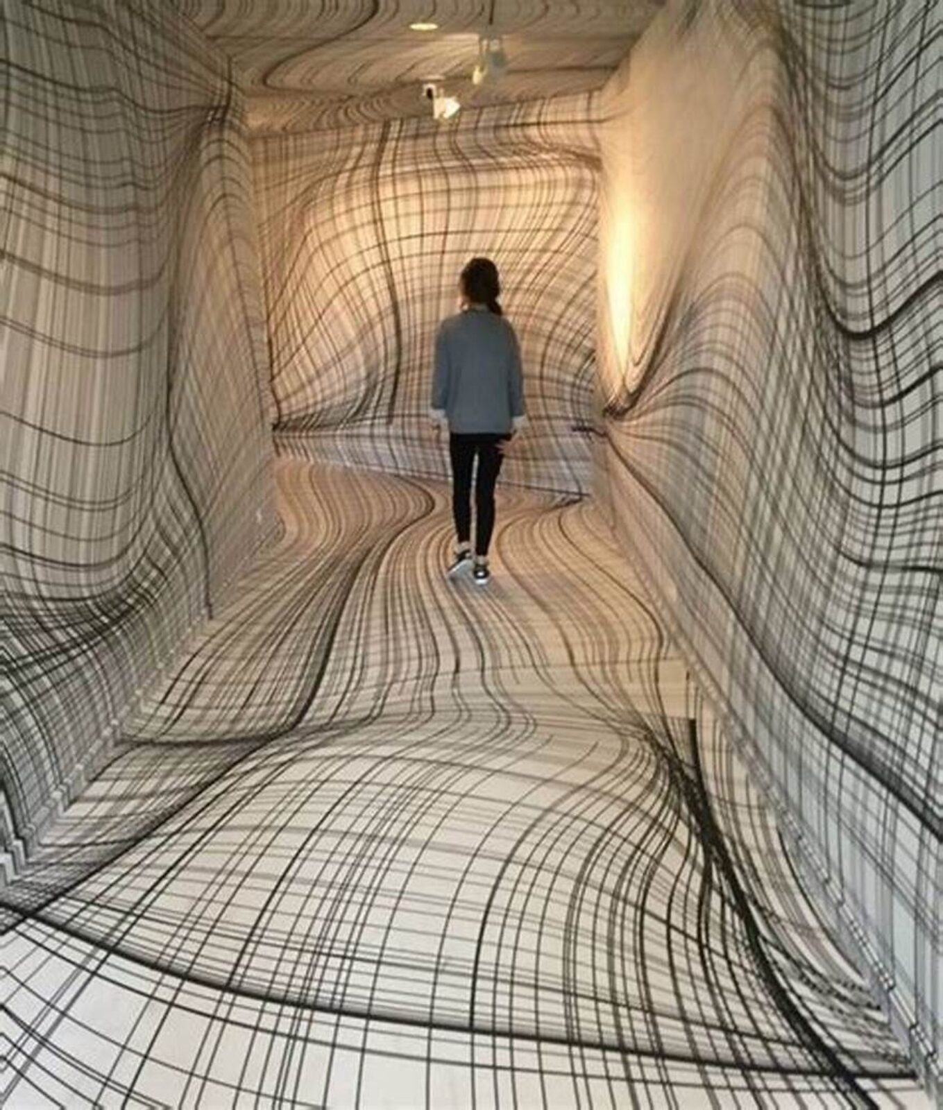 Perspective Rooms with Line Patterns | Peter Kogler - Arch2O.com