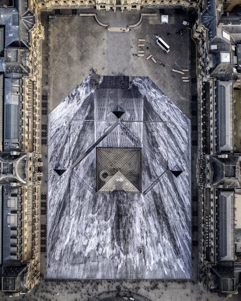 Optical Collage Makes The Louvre Pyramid Disappear | JR - Arch2O.com