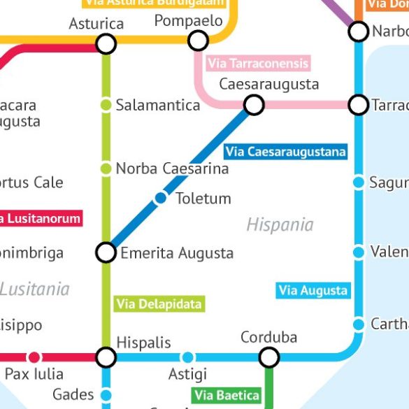 Ancient Rome’s Road Network Illustrated in the Form of Colored Subway ...