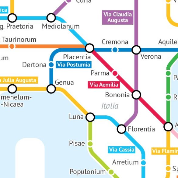 Ancient Rome’s Road Network Illustrated in the Form of Colored Subway ...
