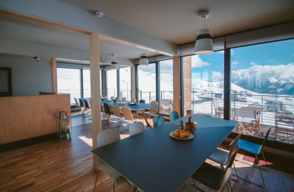 Boutique Hotel from Old Shipping Containers Over Caucasus Mountains