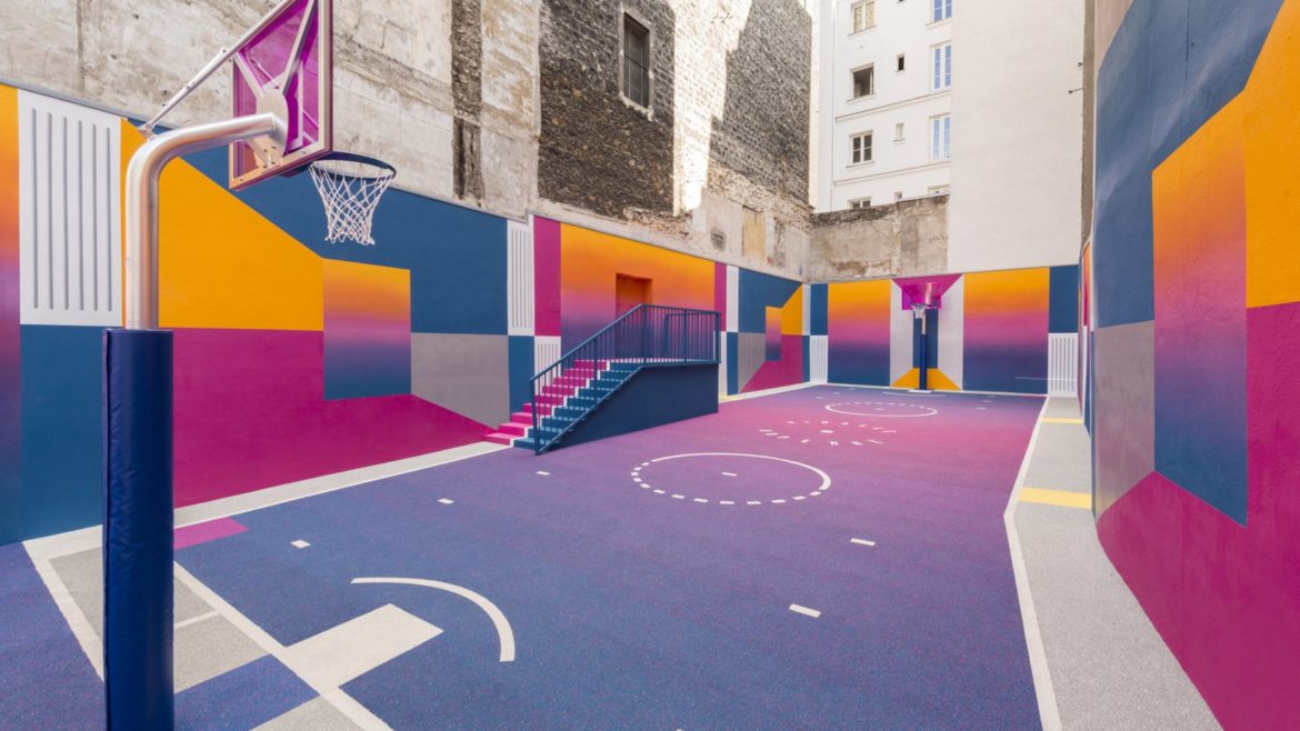 Multicolored Basketball Court Brightens-Up Urban Paris – Arch2O.com