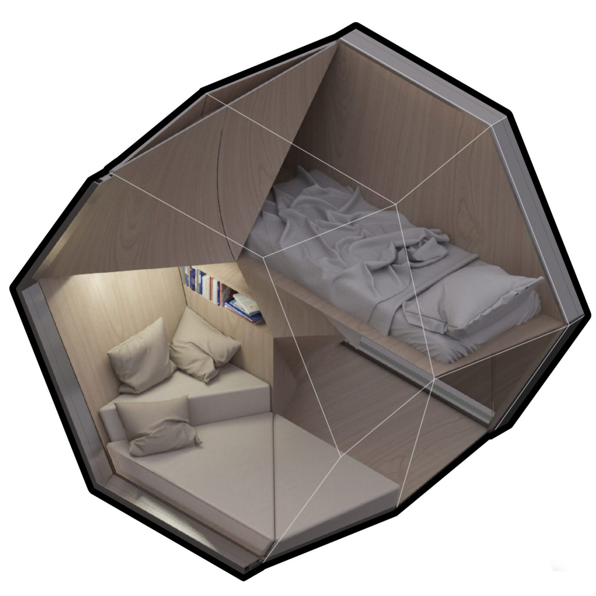 Hexagonal Housing Pods by Framlab Shelter NYC Homeless - Arch2O.com