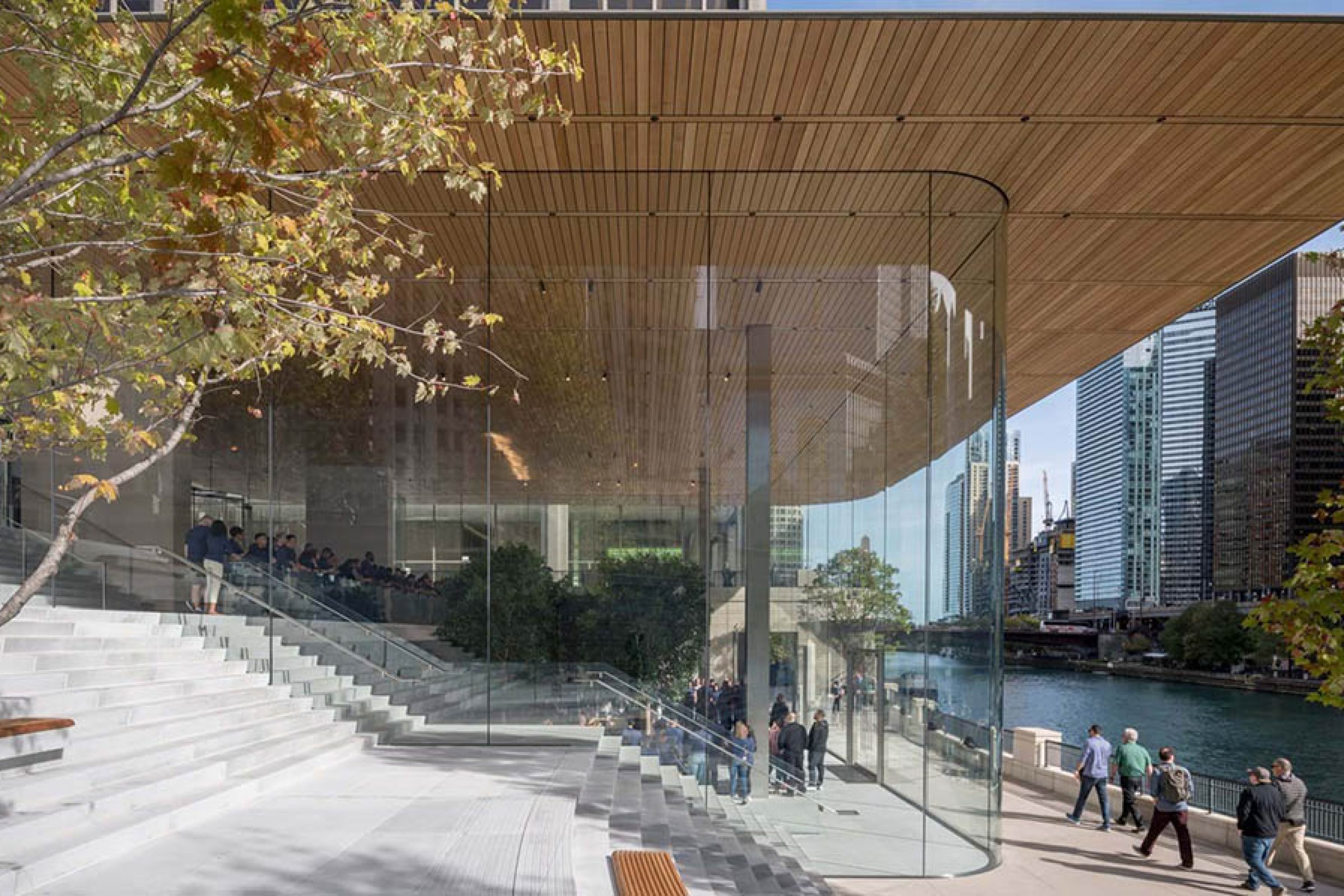 Foster + Partners Apple's Store Chicago Can Not Handle The Winter Blues ...