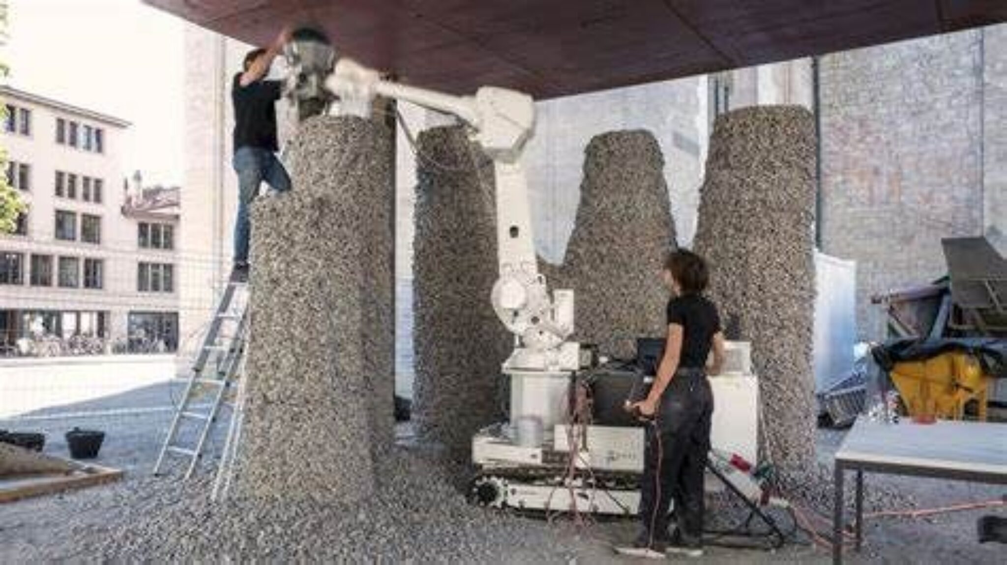 Construction Robot Creates a Pavilion from Stones and String! - Arch2O.com
