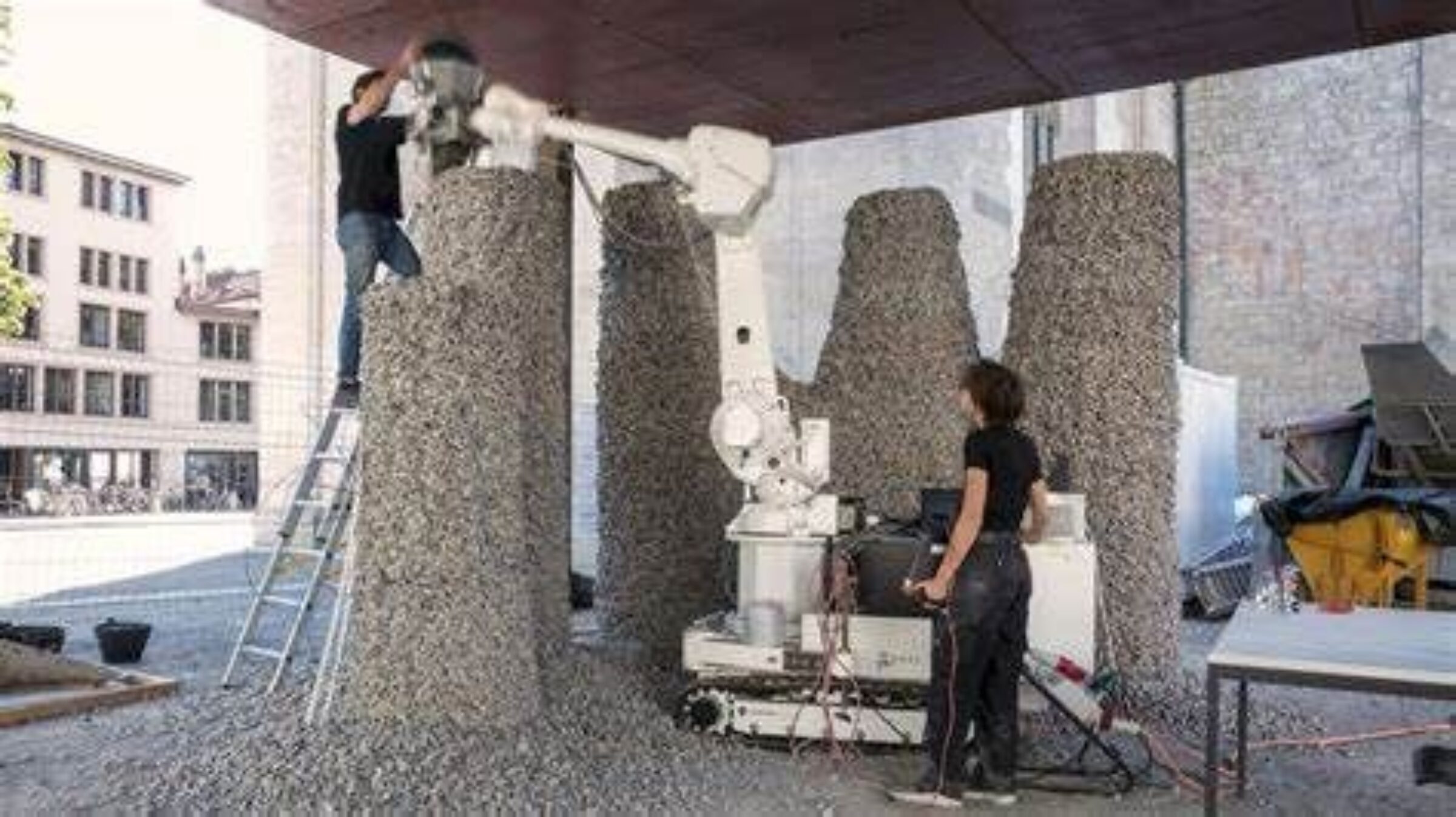 Construction Robot Creates a Pavilion from Stones and String! - Arch2O.com