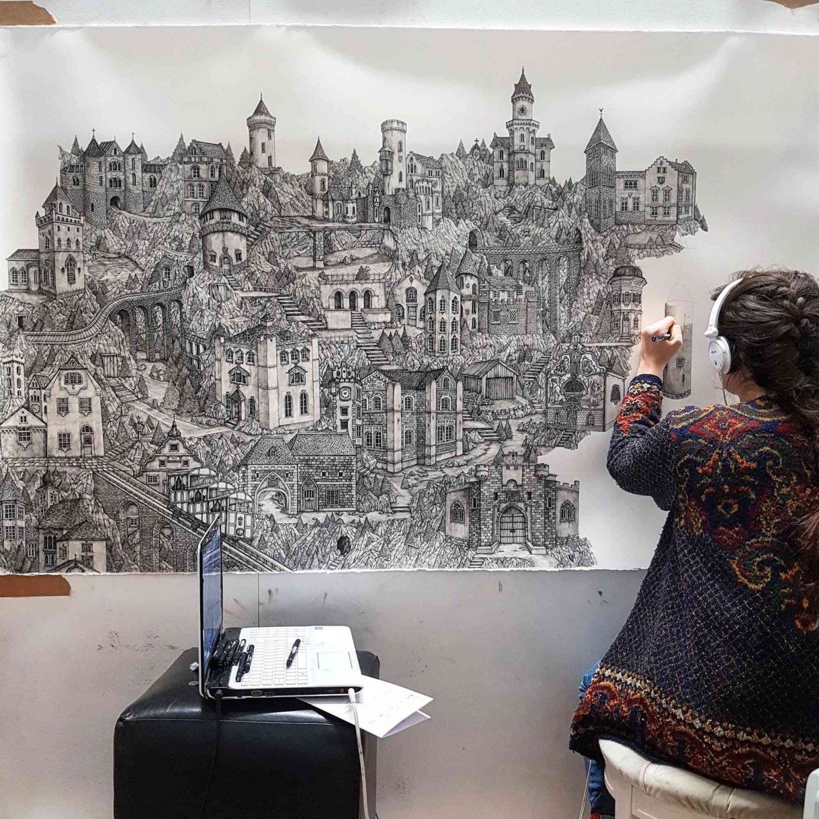 Hand Drawing Cities in Europe Re-imagined by This Illustrator