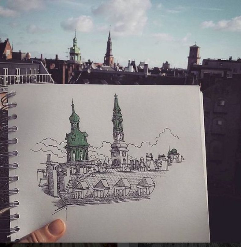 Hand Drawing Cities in Europe Re-imagined by This Illustrator