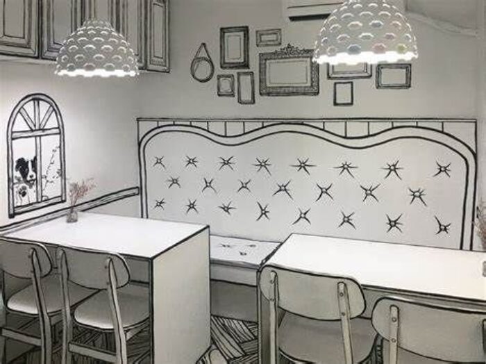Optical Illusion Makes This Café Look Like a Cartoon - Arch2O.com