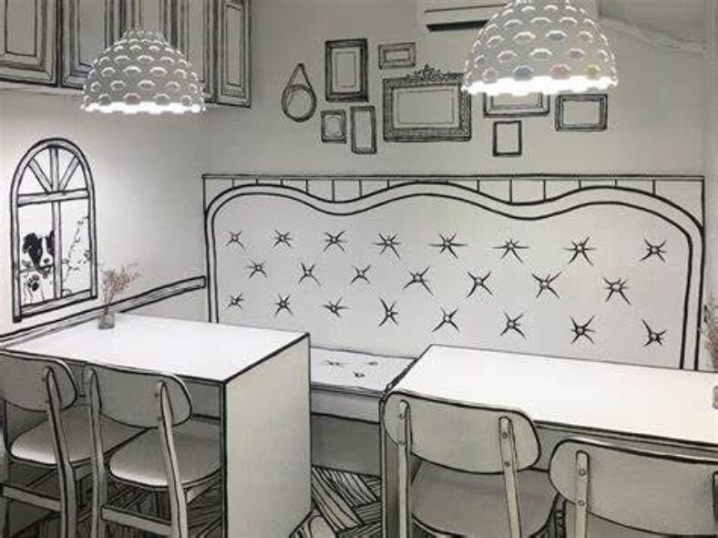 Optical Illusion Makes This Café Look Like a Cartoon - Arch2O.com