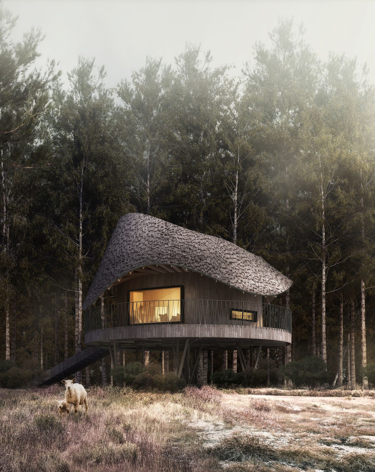 Treewow O - A Tree House of Curved Round Roof | MONOARCHI - Arch2O.com