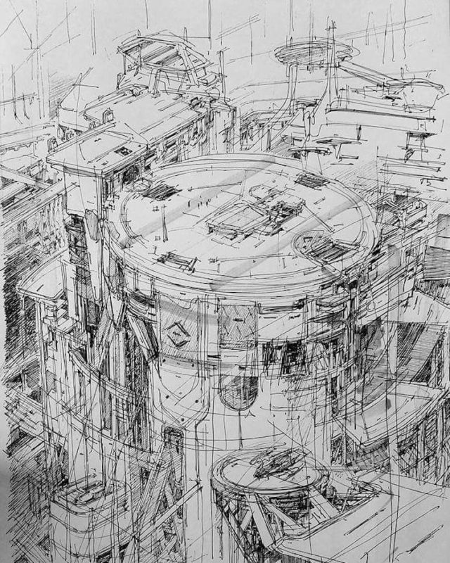 15 Magnificent Sci-Fi Pen Drawings Imagine Futuristic Cities - Arch2O.com