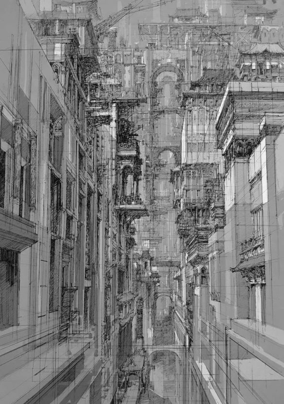 15 Magnificent Sci-Fi Pen Drawings Imagine Futuristic Cities – Arch2O.com