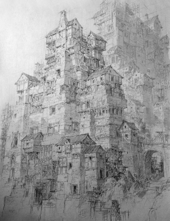 15 Magnificent Sci-Fi Pen Drawings Imagine Futuristic Cities - Arch2O.com