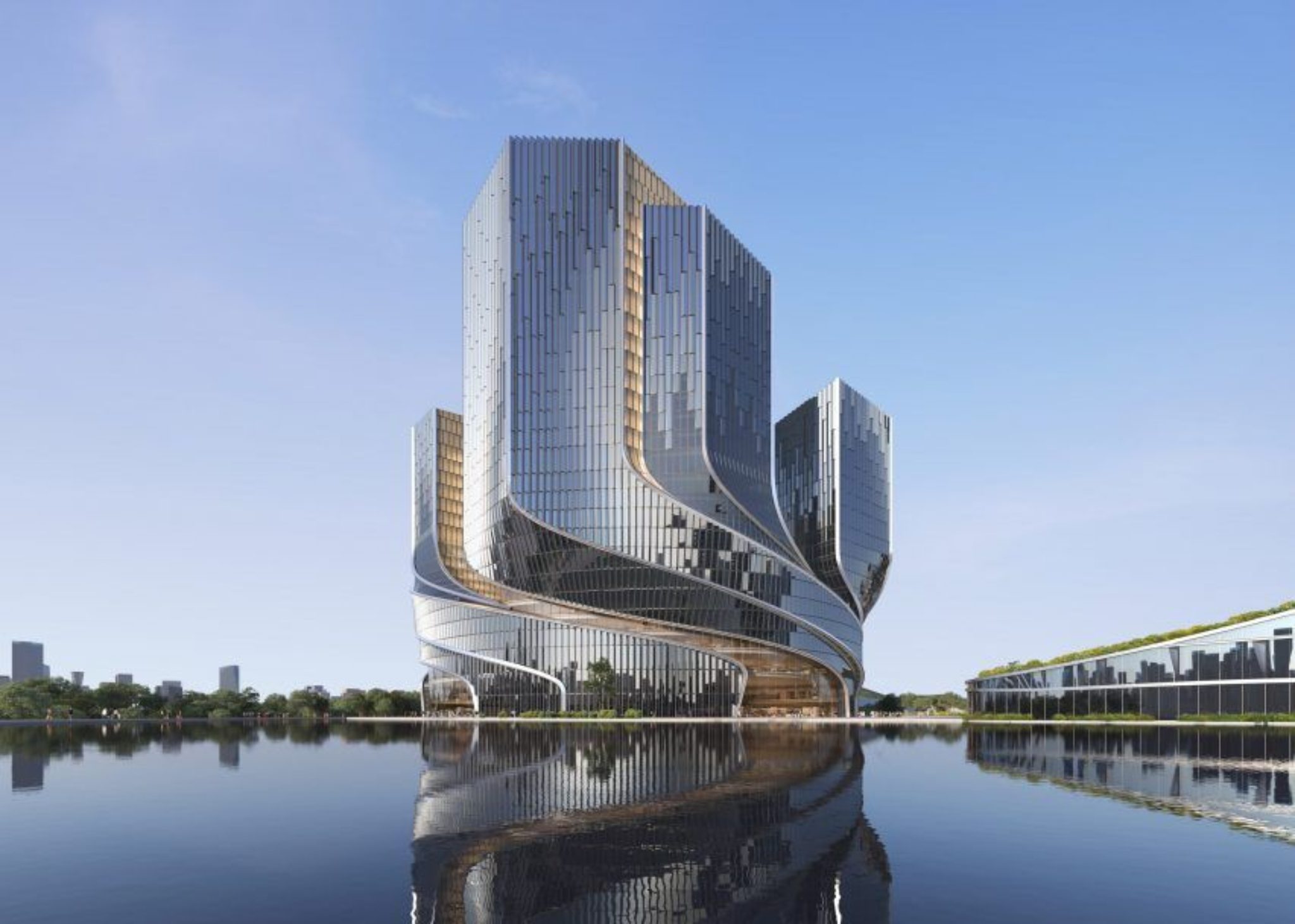 Büro Ole Scheeren's Swirling Towers Secure Tencent HQ Win Raising ...