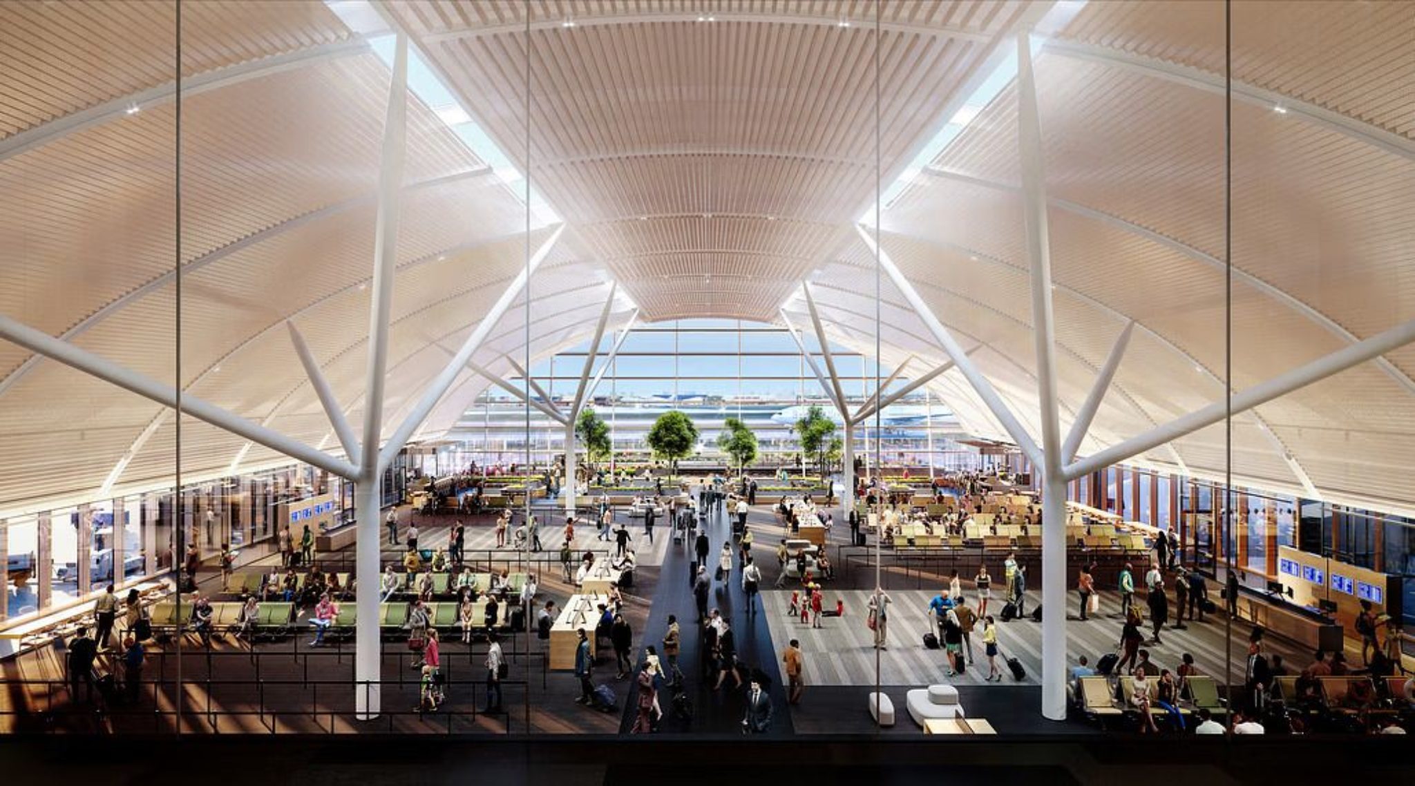 Chicago O'Hare's New Satellite Concourse Design Unveiled by SOM-Led ...